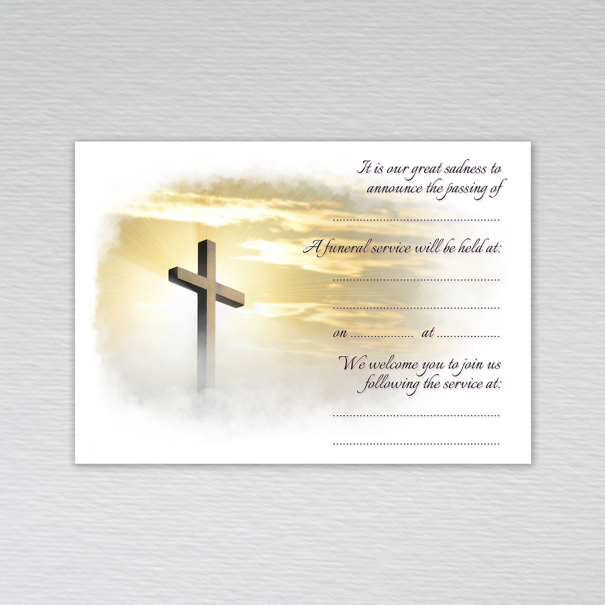 Funeral Invitations Announcement Cards with Envelopes A6 Invites ...