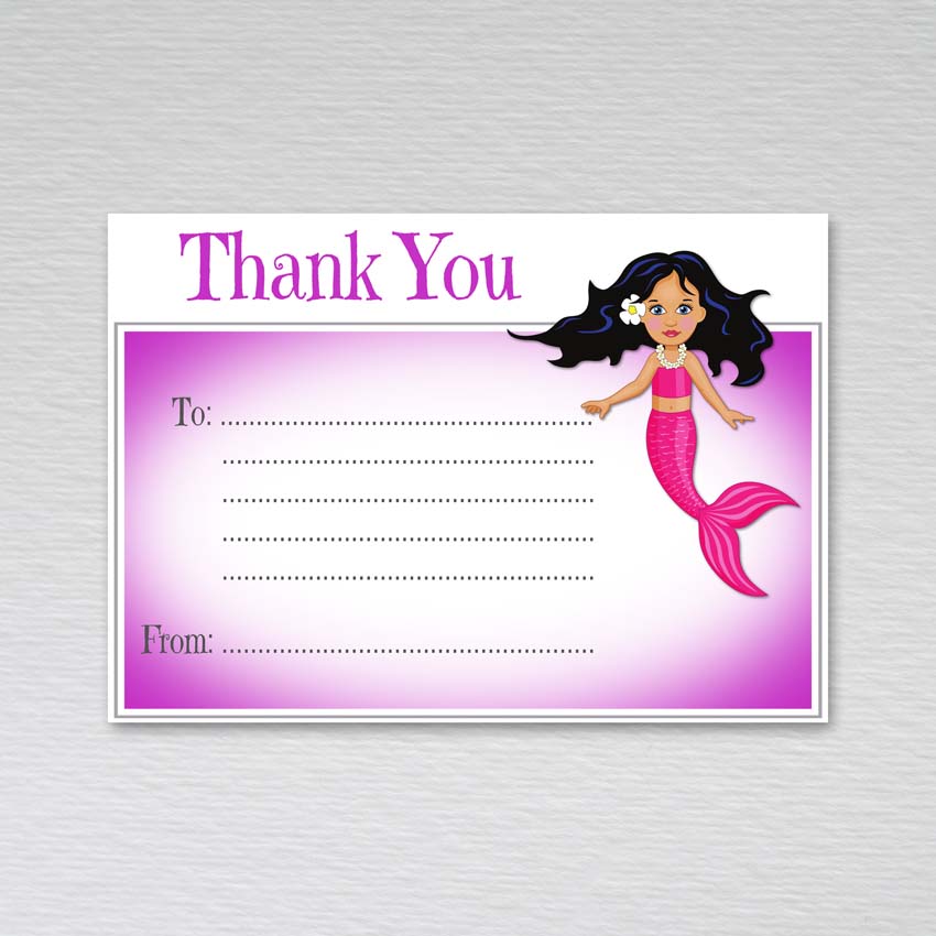 Kids Thank You Cards - Mermaid Range A6 - Premium Prints by Webspectations