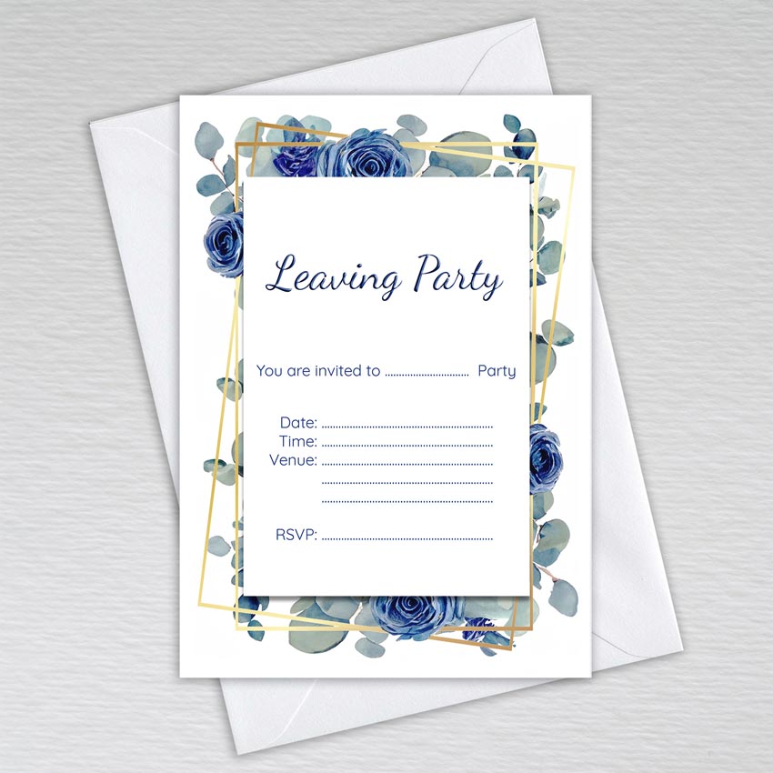 Leaving Party Invitations: Blue Eucalyptus Rose - Premium Prints by ...