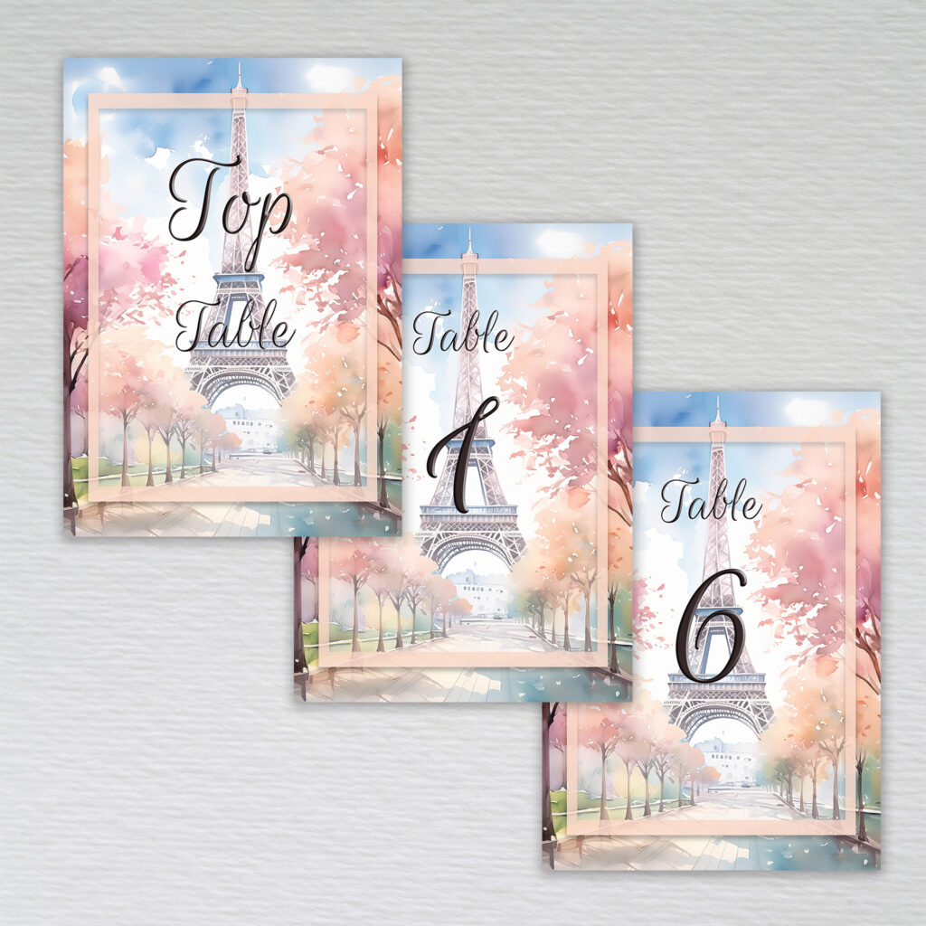 Table Numbers: Watercolour Paris - Premium Prints by Webspectations