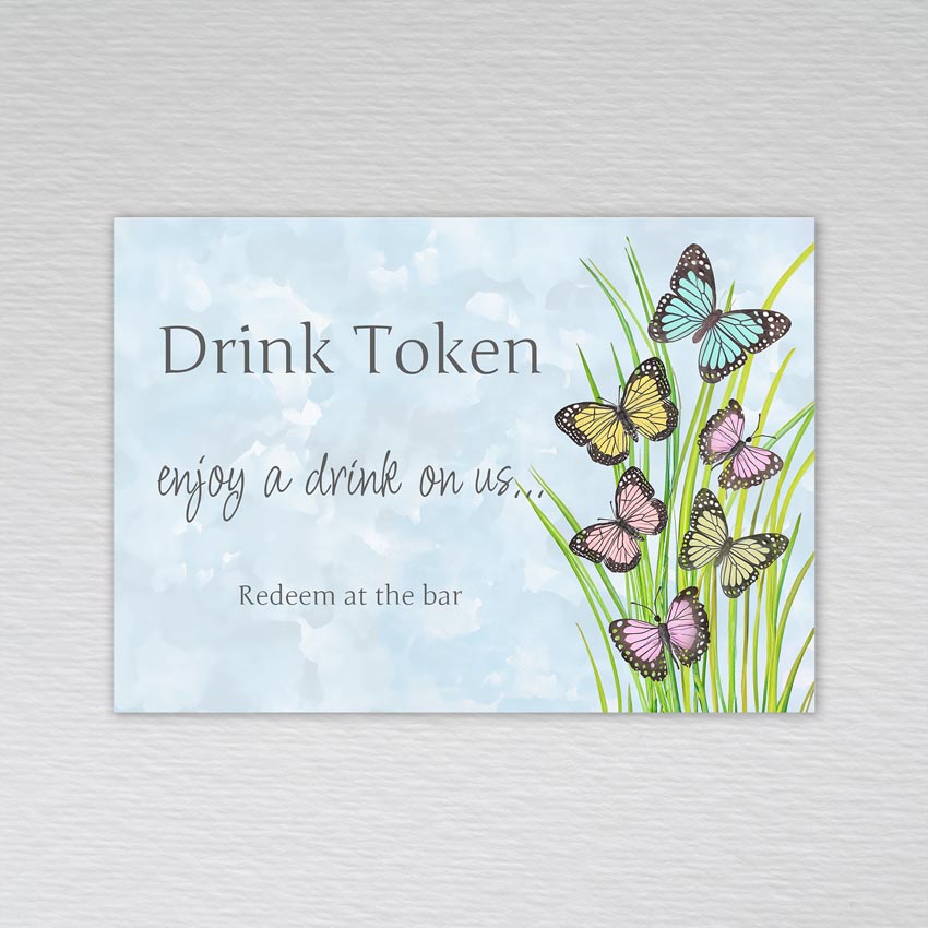 Drinks Token: Butterfly - Premium Prints by Webspectations