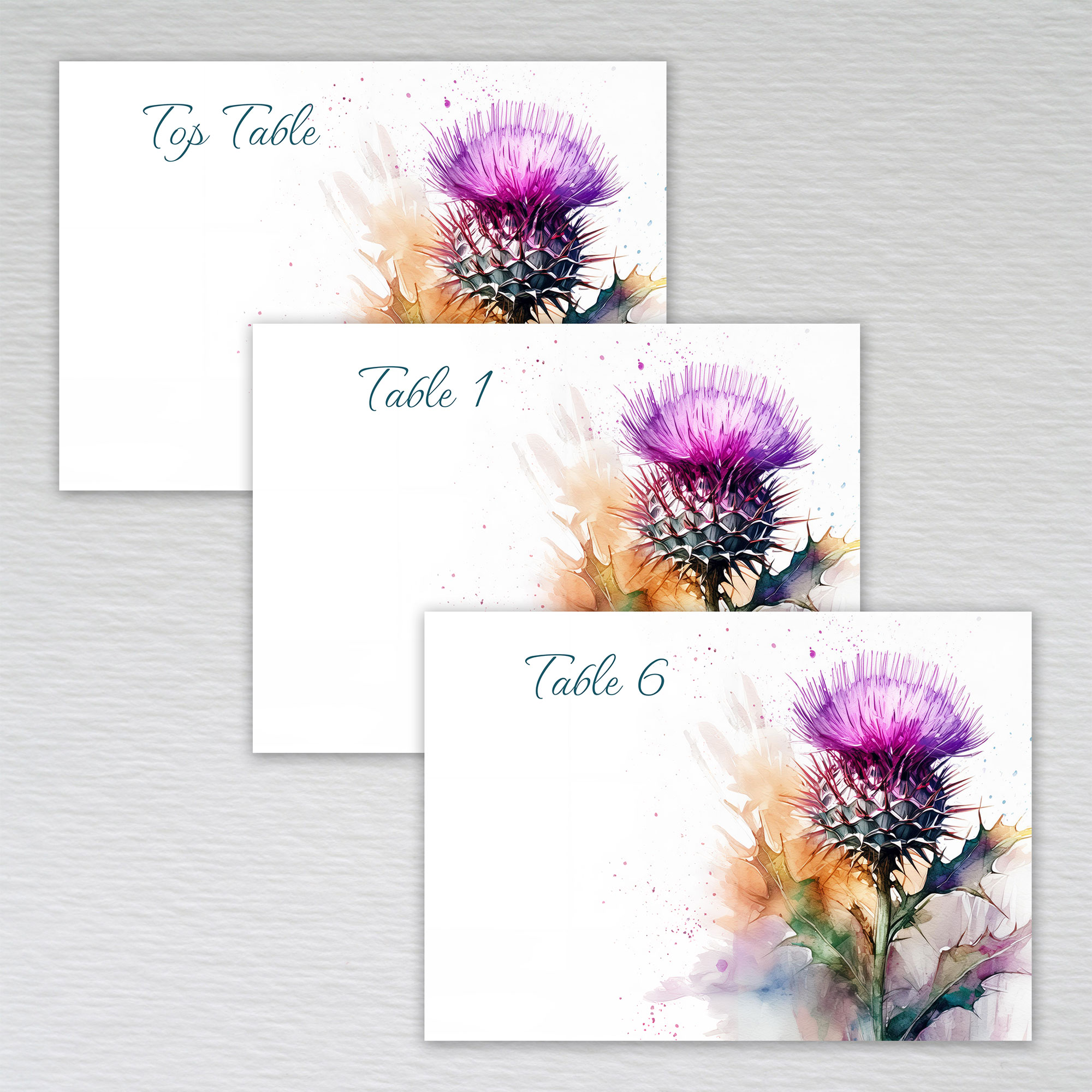Scottish Thistle Table Plan Cards for Hotels & Restaurants - Premium ...